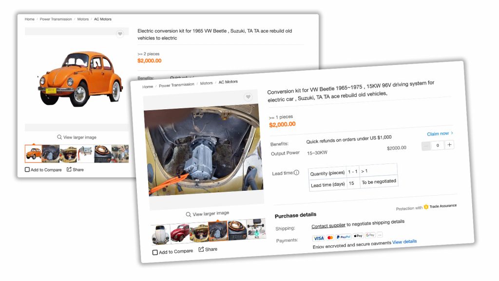 There Are Cheap EV Conversion Kits For Classic VW Beetles On Alibaba ...