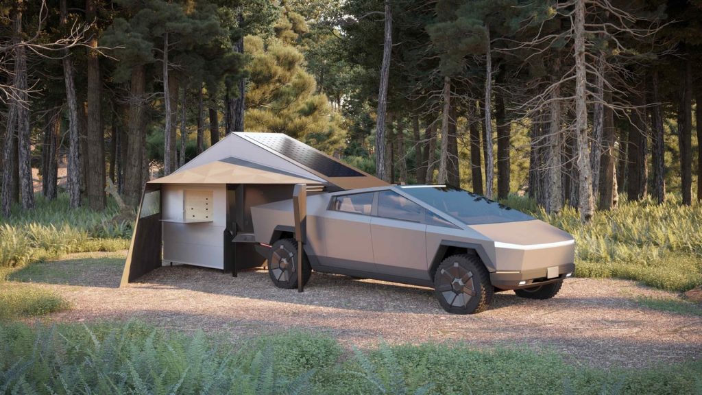 The Cheapest Tesla Cybertruck Camper Concept Yet Is A $24,000 Truck Cap ...