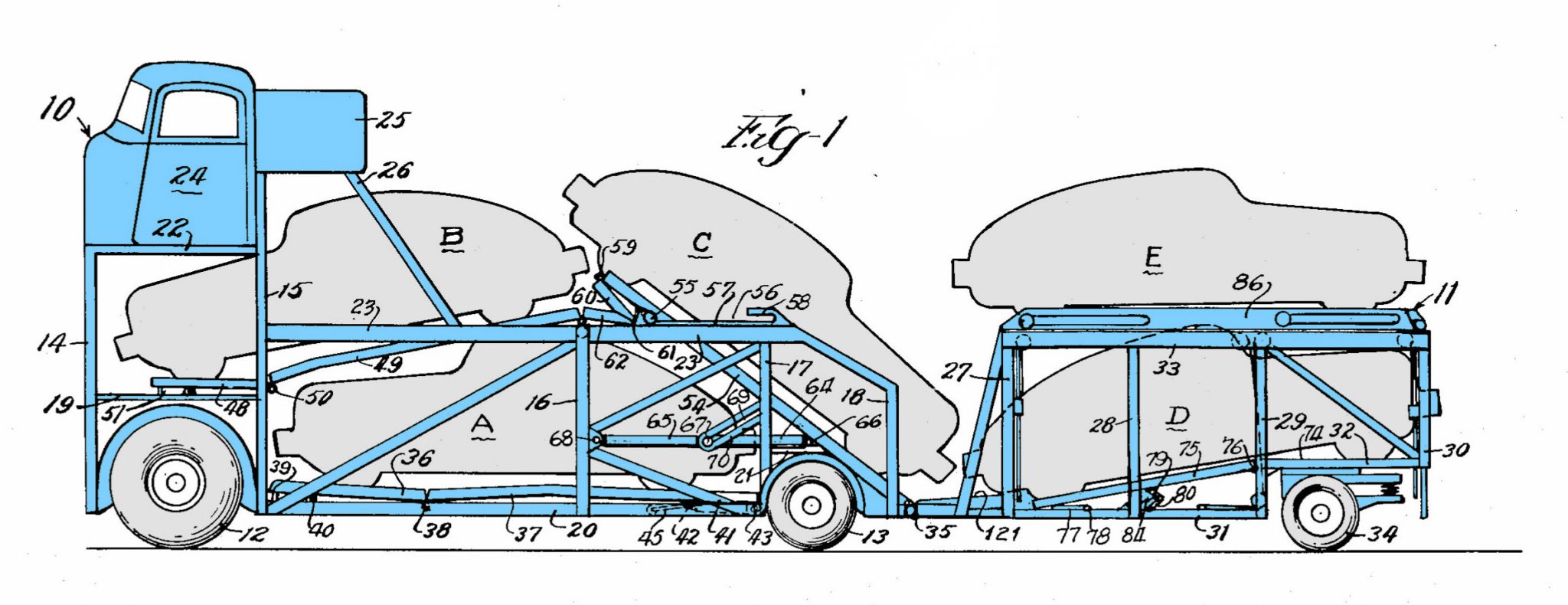 The Crazy Way 1950s Truckers Fit 5 Cars On Short 35-Foot Car-Haulers ...
