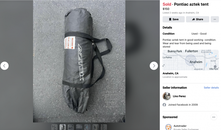 I Just Bought A Pontiac Aztek Tent, The Holy Grail Of Car Accessories ...