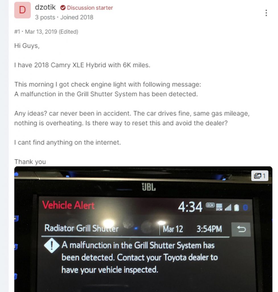 Here's Why Busted Plastic Grille Flaps On A Newer Car Can Cause A Check ...