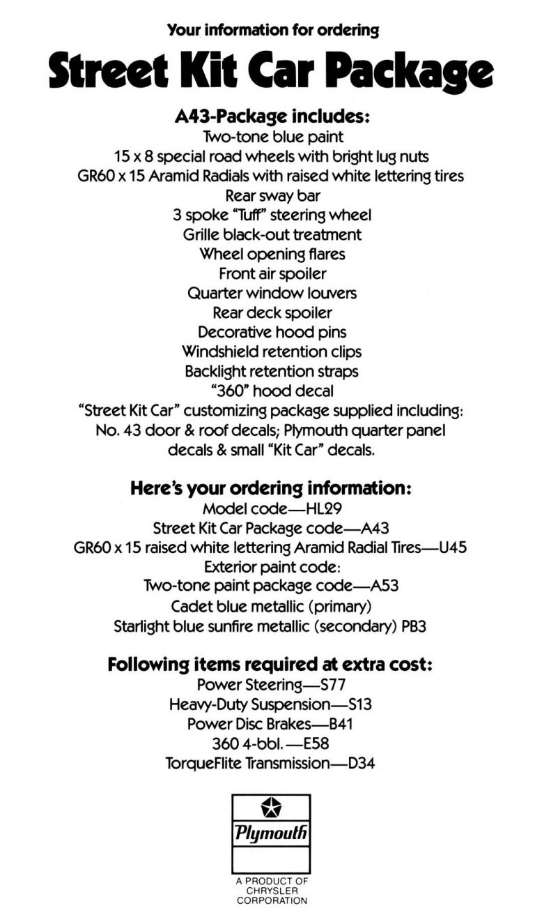 The Plymouth Volare 'Street Kit Car' Was A Crappy Car In An ...